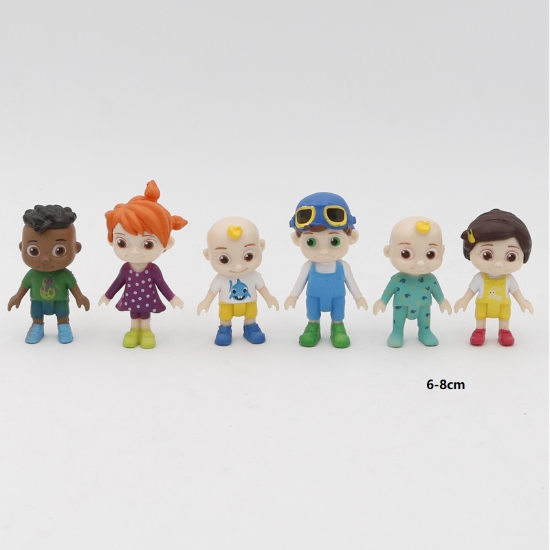 6pcs set Super jj cake topper decoration cocomelon cake topper figurine ...