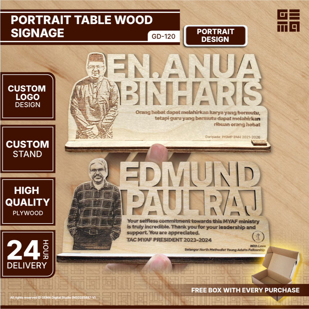 URGENT ORDER ONLY NO-PRE ORDER custom plaque design plak kayu meja ...