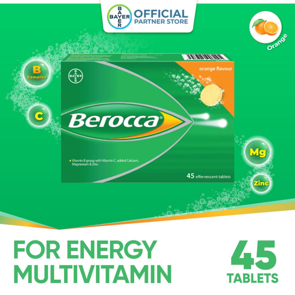 Berocca Effervescent Tablets Orange Multivitamin (45's) (Expiry: 25/2 ...
