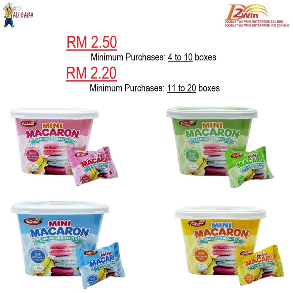 ALIBABA MINI MACARON SANDWICH BISCUITS 44G (10pcs+- in one BOXES ...