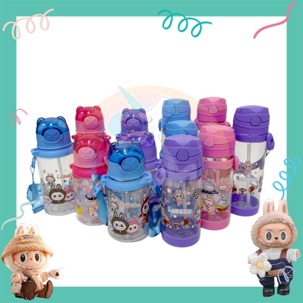 Socute Labubu Sekolah School Botol Air Minum Kanak ada Straw Kids ...
