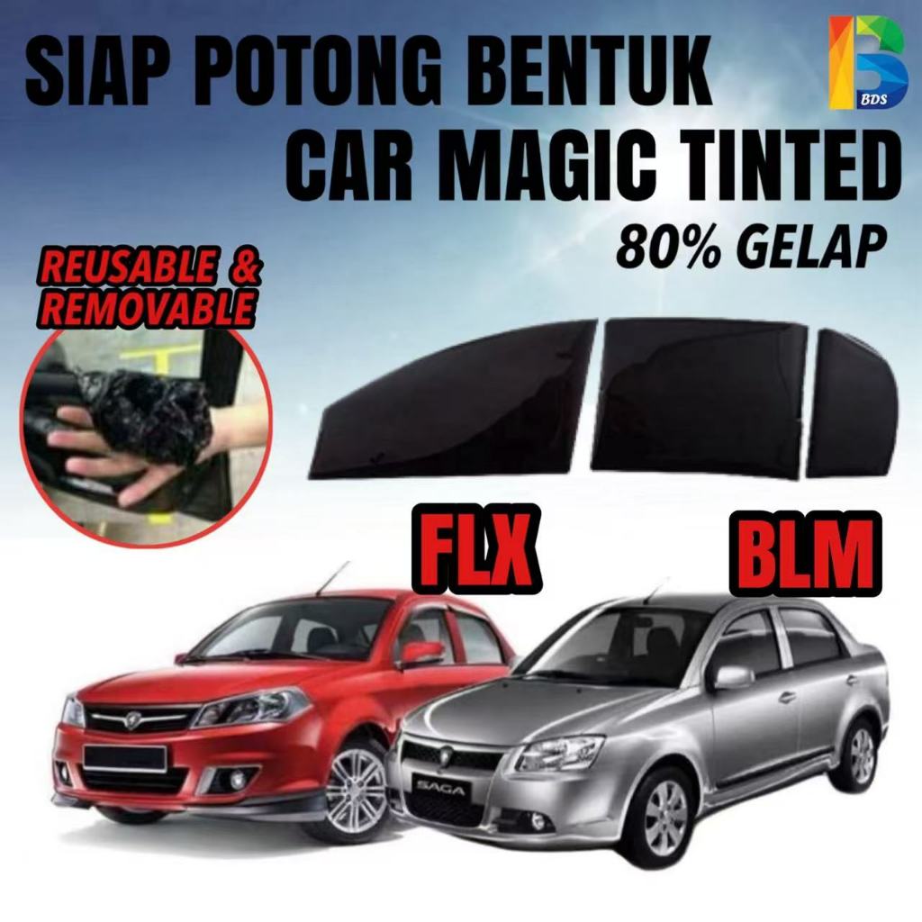 Proton Saga BLM / FLX 4 Door Magic Tinted 80% Gelap Siap Potong Tint ...