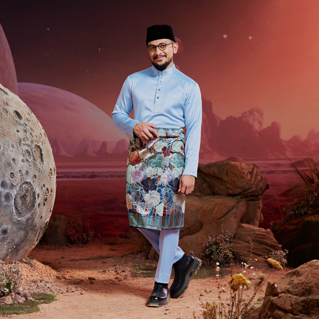 Tema Biru - Baju Melayu Tailored Fit Bulan Bintang 2024 (NEW) | Shopee ...