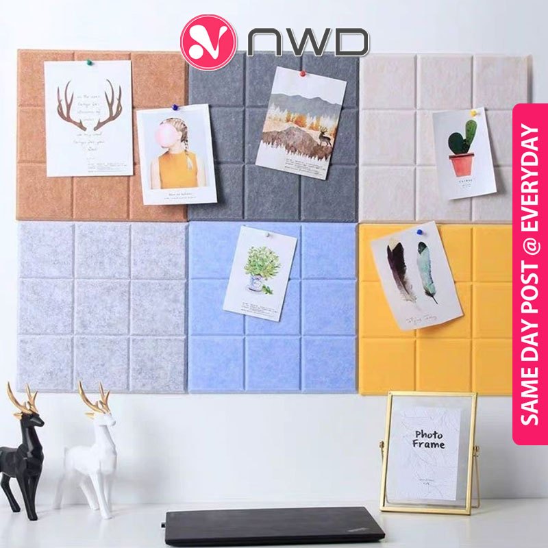CUTTABLE 》Self Adhesive Felt Memo Board Photo Home Decor Wall Tiles ...