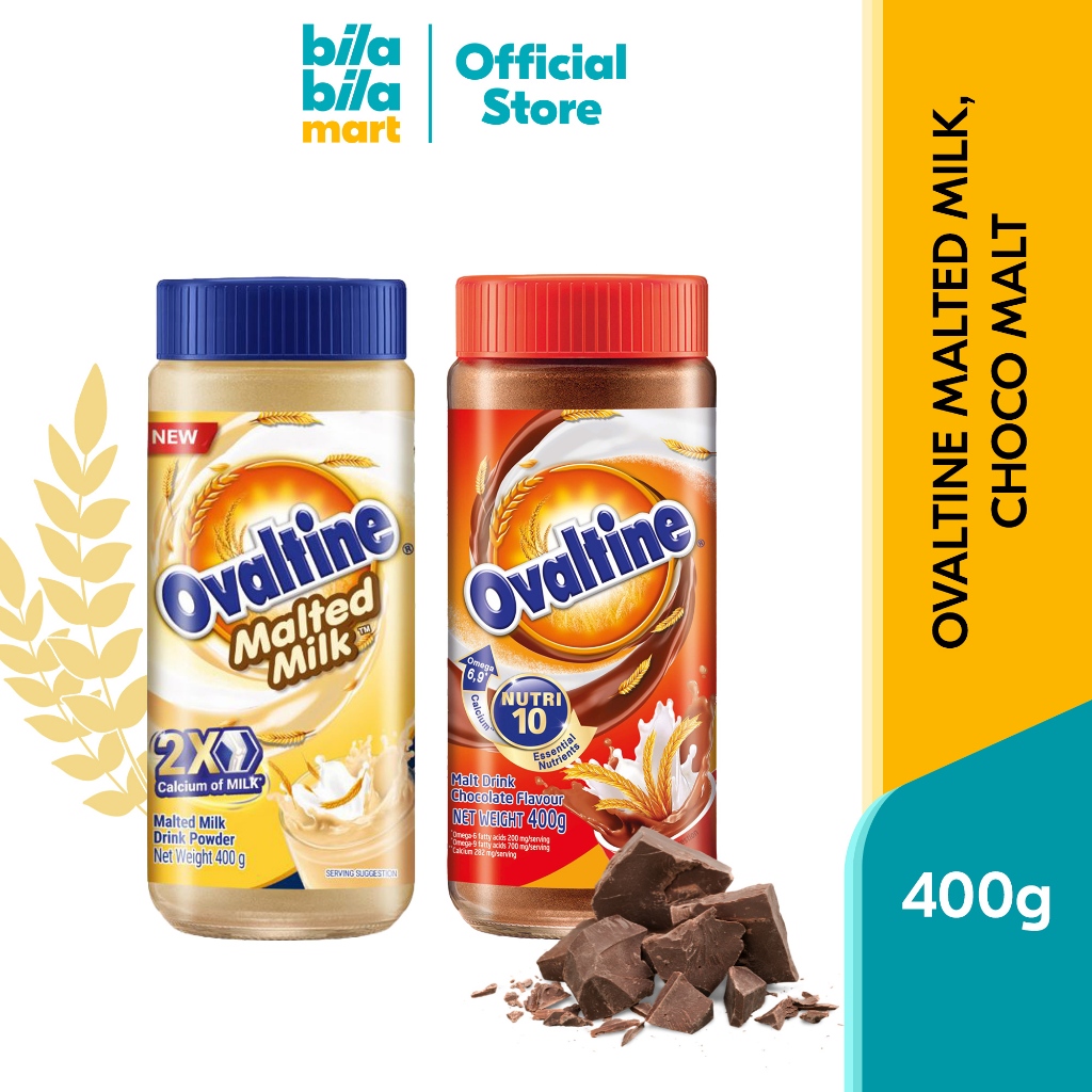 Ovaltine Malted Milk Powder (Malted Milk, Chocolate Malt Flavour) 400g ...