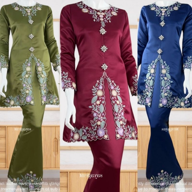 NEW DESIGN 2025 Baju Kurung moden satin sulam Janna Baju raya nikah ...