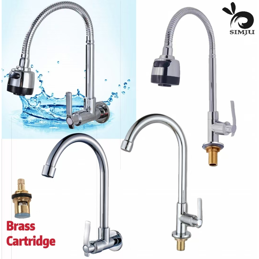 Brass Chrome Plated Body Shiny Faucet Sink Faucet Wall Mounted Sink ...