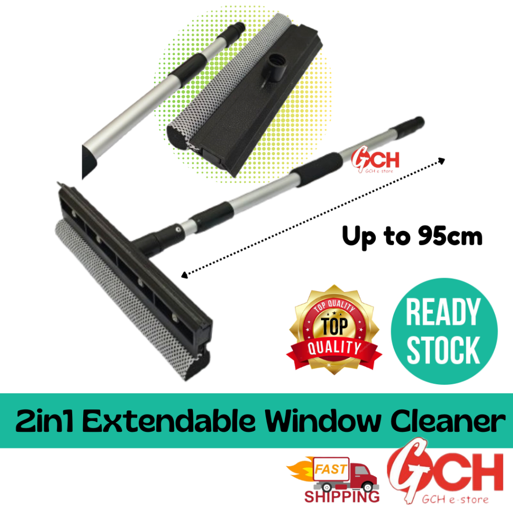 Window Washer Adjustable 2 in 1 Squeegee Window Wiper Extendable ...