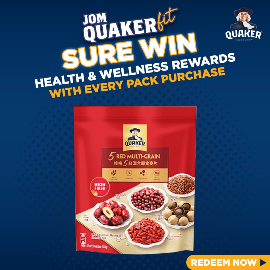 Quaker Five Red Multigrain (480g) 桂格五(5)红混合即食燕麦片 (480g) | Shopee Singapore