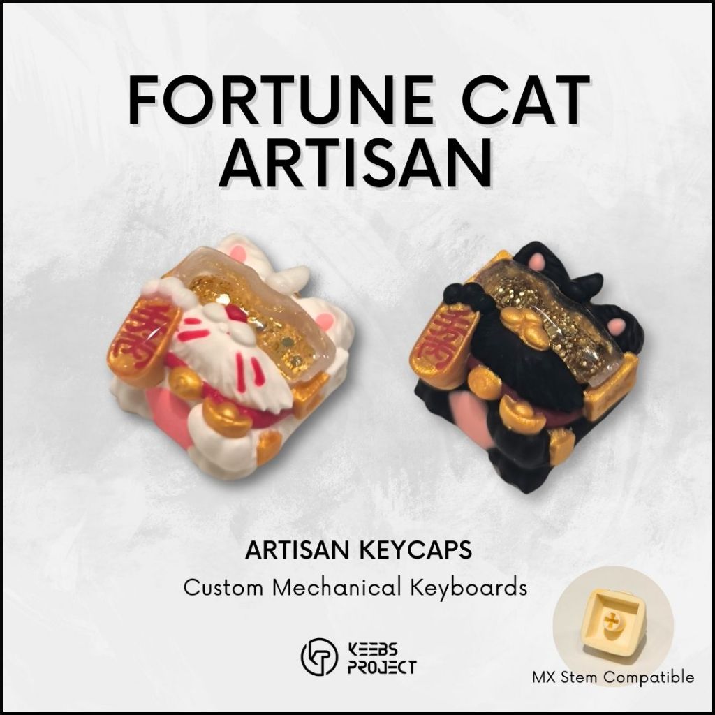Fortune Cat CNY Themed Artisan Keycaps for Mechanical Keyboard - Keebs ...