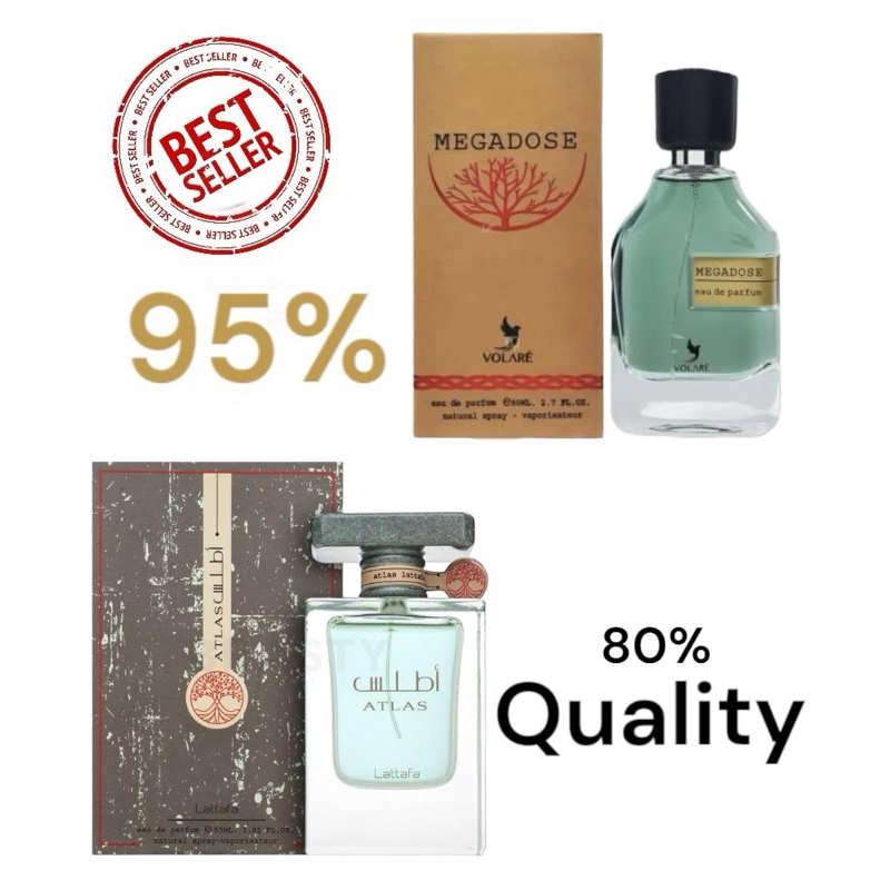 Atlas Megadose Man Atlas Lattafa 55ml Volare EDP For Him 80 Ml 2.7 Edp Megados Bergamot | Shopee ...