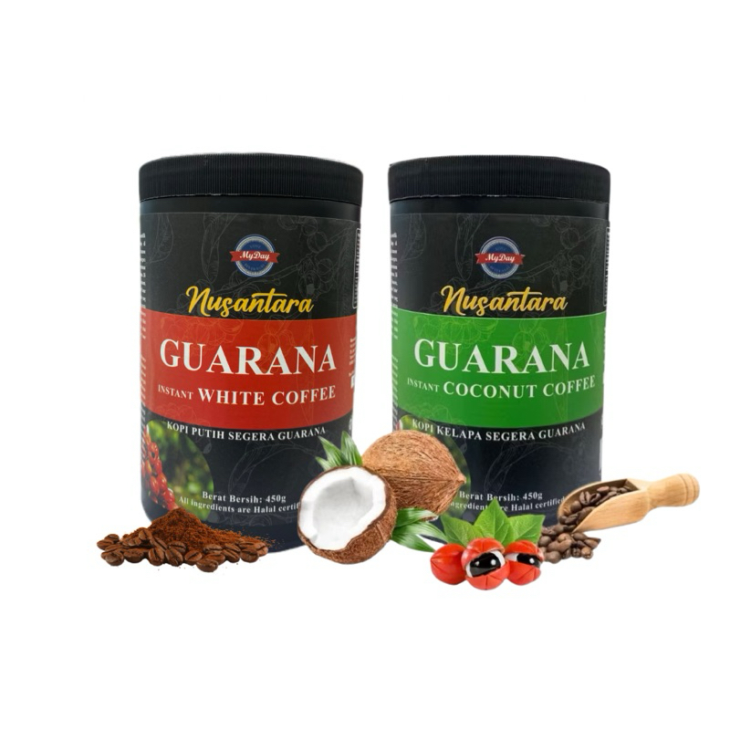 Set Combo 2 Bottle Nusantara Guarana instant Coconut Coffee, Hot Choco ...