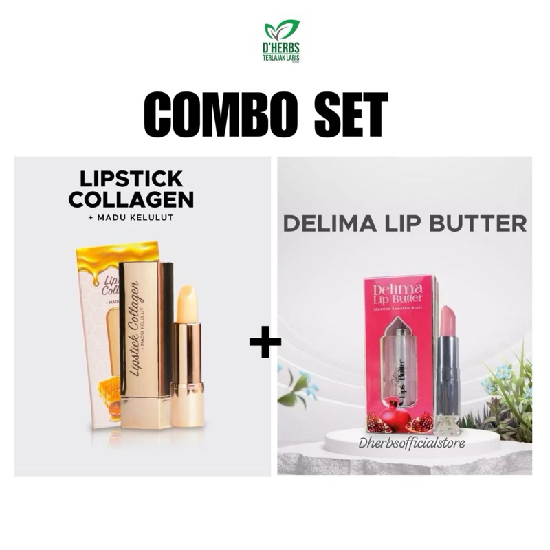 DHERBS Combo Set Lipstick Delima Dan Lipstick Collagen | Shopee Singapore