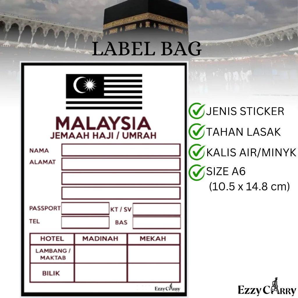 LABEL BEG / Sticker (A6) Hajj and Umrah (Sticker/Sticker) | Shopee ...