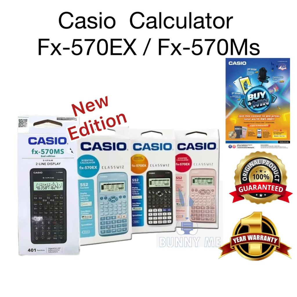 CASIO SCIENTIFIC CALCULATOR CLASSWIZ FX-570EX / FX-570MS (2ND EDITION ...