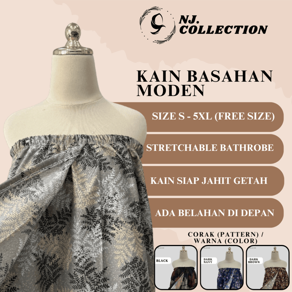 [NJ.Collection] Kain Basahan Moden / Kain Kemban / Bathrobe / Instant ...