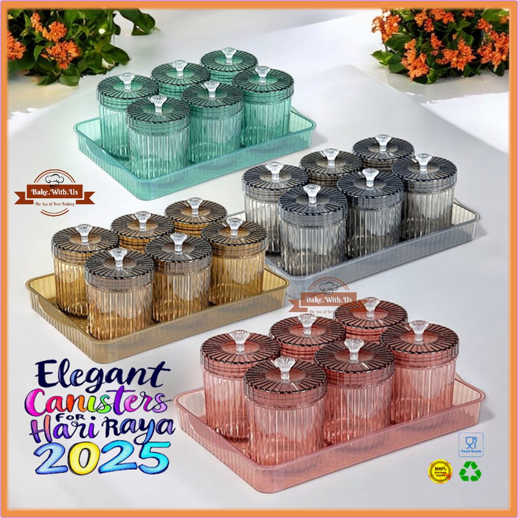 6pcs Bekas Kuih Raya Set 750ml /Cookies Container Set /Bekas Kuih Raya ...