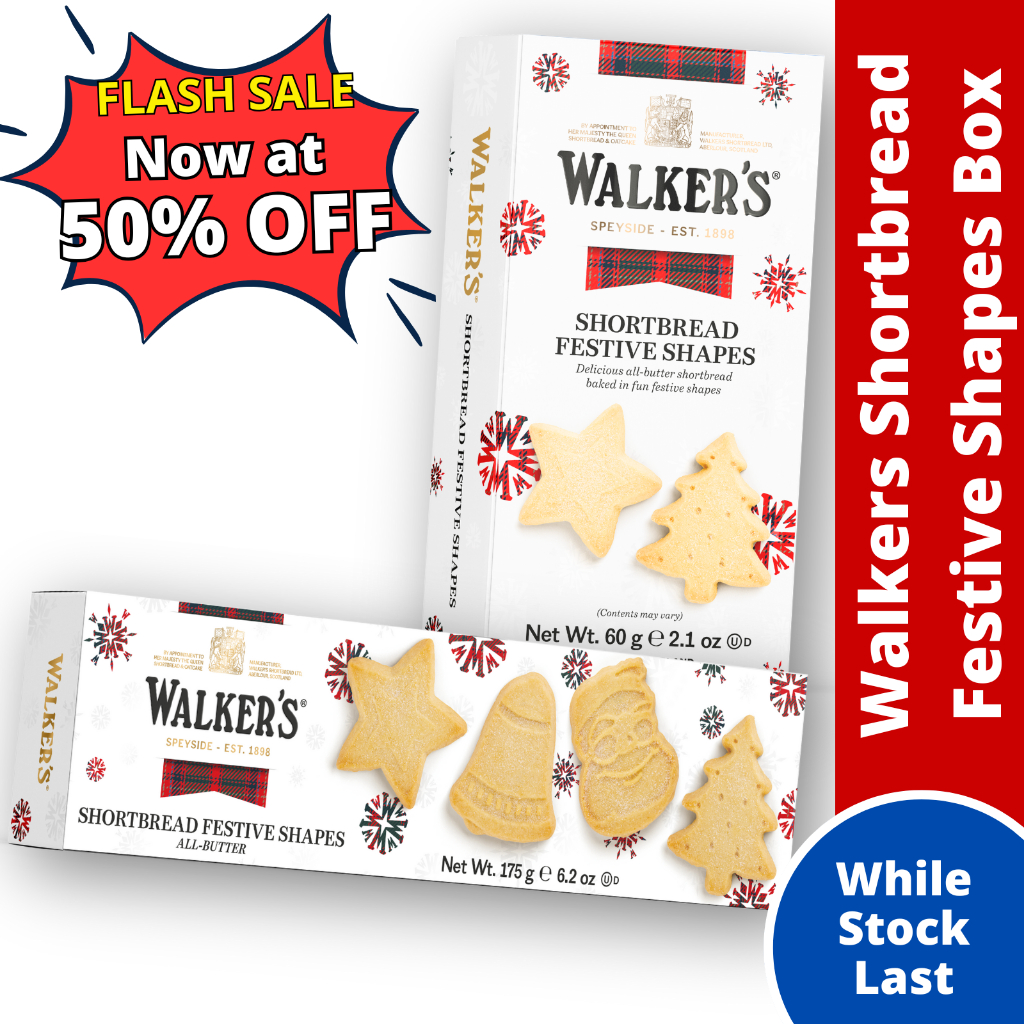 Walkers Shortbread Festive Shapes Box - Assorted Sizes [Expiry: July ...