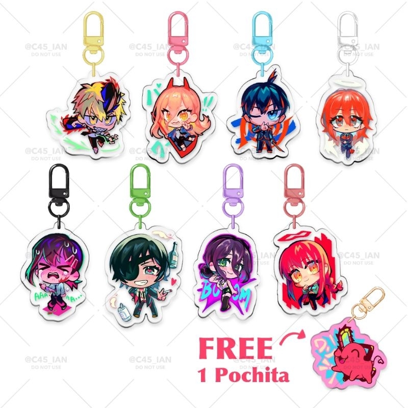 [Chainsawman] Fan-made Keychains (Buy 4 free 1 Pochita Keychain ...