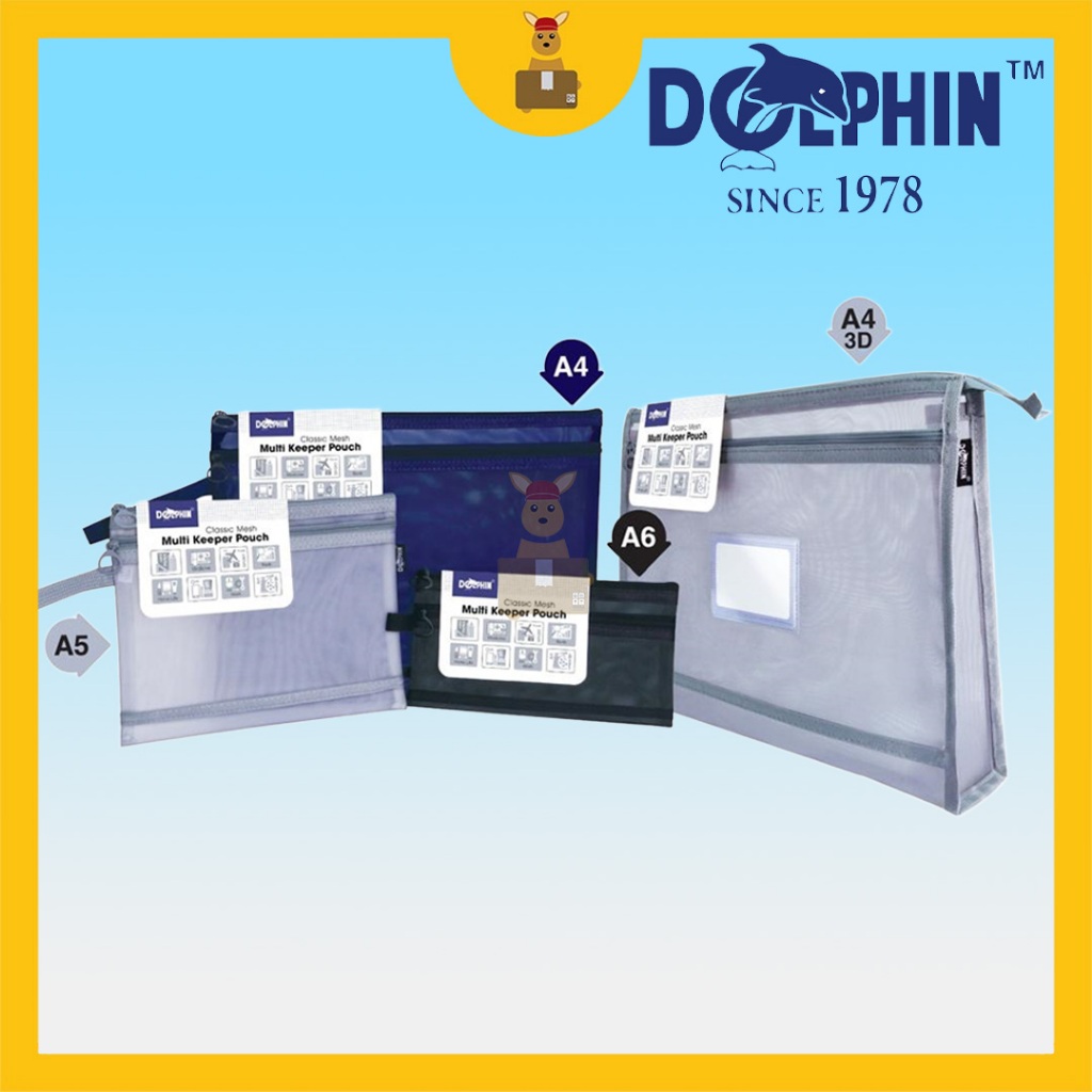 DOLPHIN Classic Mesh Multi Keeper Pouch Zipper Bag A4 / A5 / A6 (1 PC ...