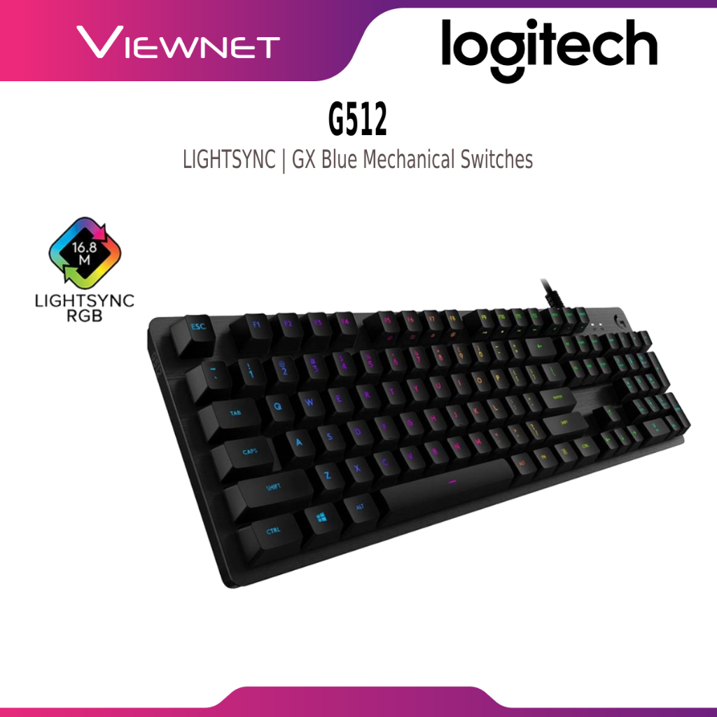 LOGITECH G512 CARBON LIGHTSYNC RGB WIRED MECHANICAL GAMING KEYBOARD GX ...