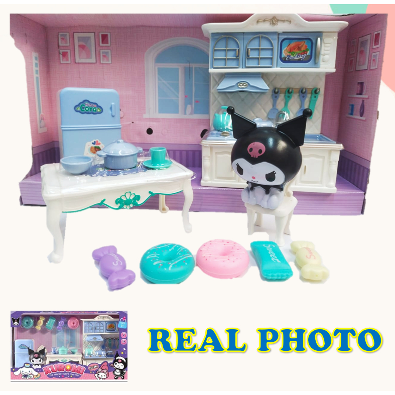 Realistic Kuromi Doll Kitchen Cooking Home Appliance Light Sound ...