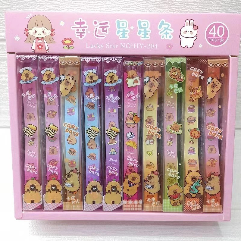 CapyBara Labubu Sanrio DIY Origami Lucky Star Paper Strips Folding ...