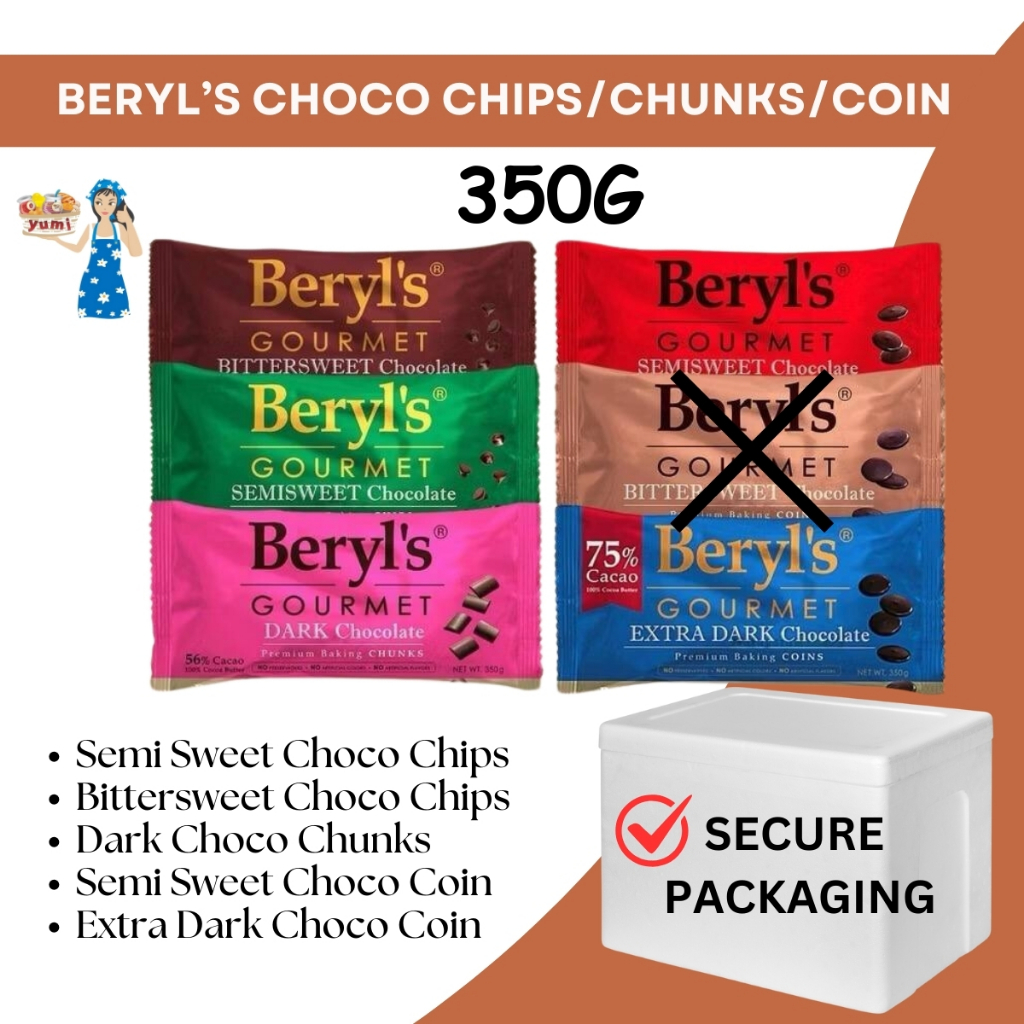 BERYL’S CHOCO CHIPS/CHUNKS/COIN 350G | Shopee Singapore