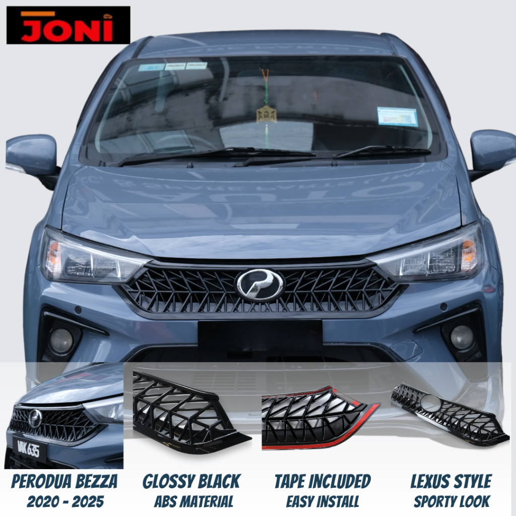 Perodua Bezza FL 2017 - 2025 Front Grille Cover Glossy Black LEXUS ...
