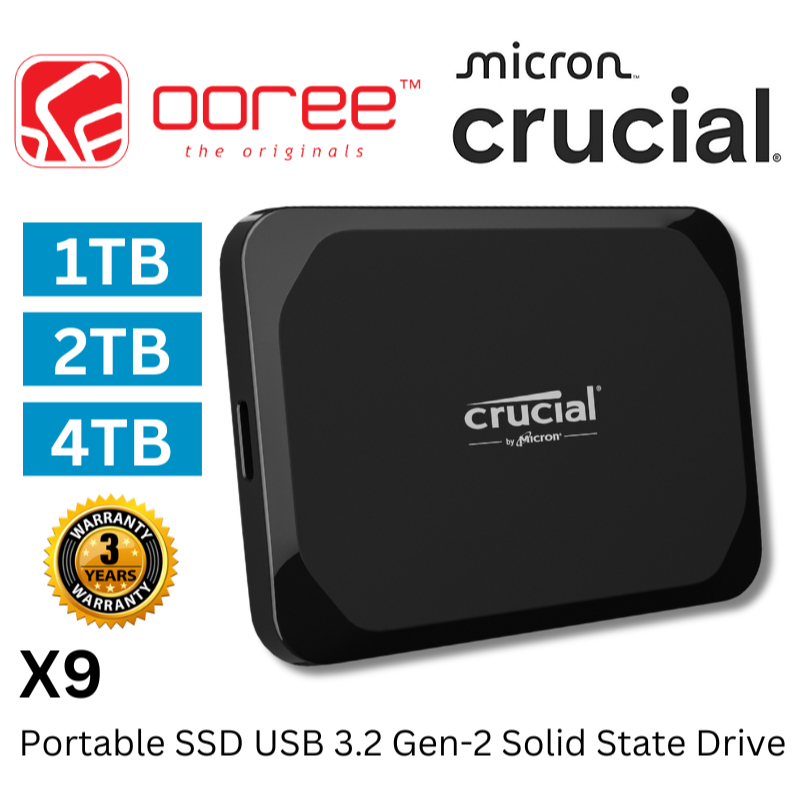 CRUCIAL X8 / X9 EXT SSD PORTABLE EXTERNAL SSD USB 3.2 GEN 2 SOLID STATE ...