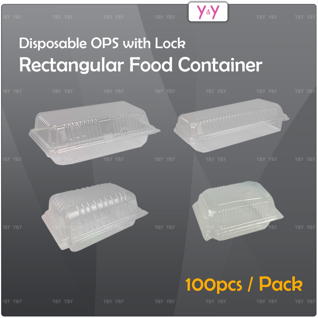 Disposable OPS Plastic Rectangular Container With Lock Transparent ...