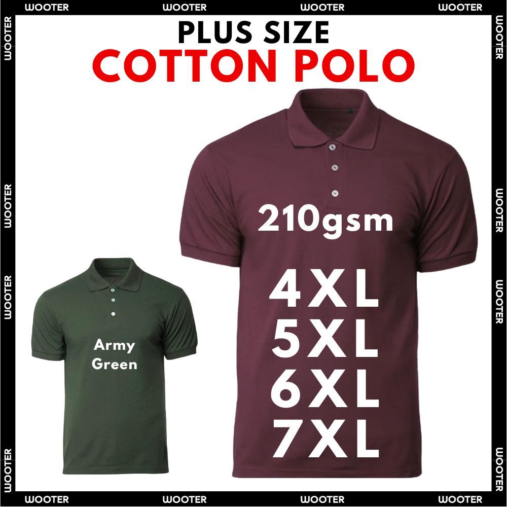 (4XL-7XL) Plus Size Cotton Polo Baju Kolar Lelaki Berkolar Baju Berkolar Lelaki Plus Size T ...
