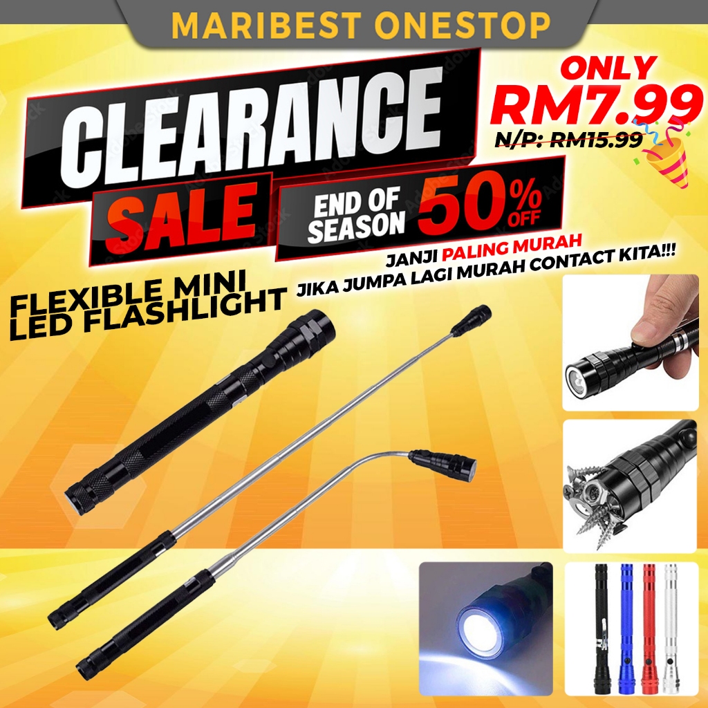 CLEARANCE Extendable Telescoping Strong Magnetic Flashlight Pickup Tool ...