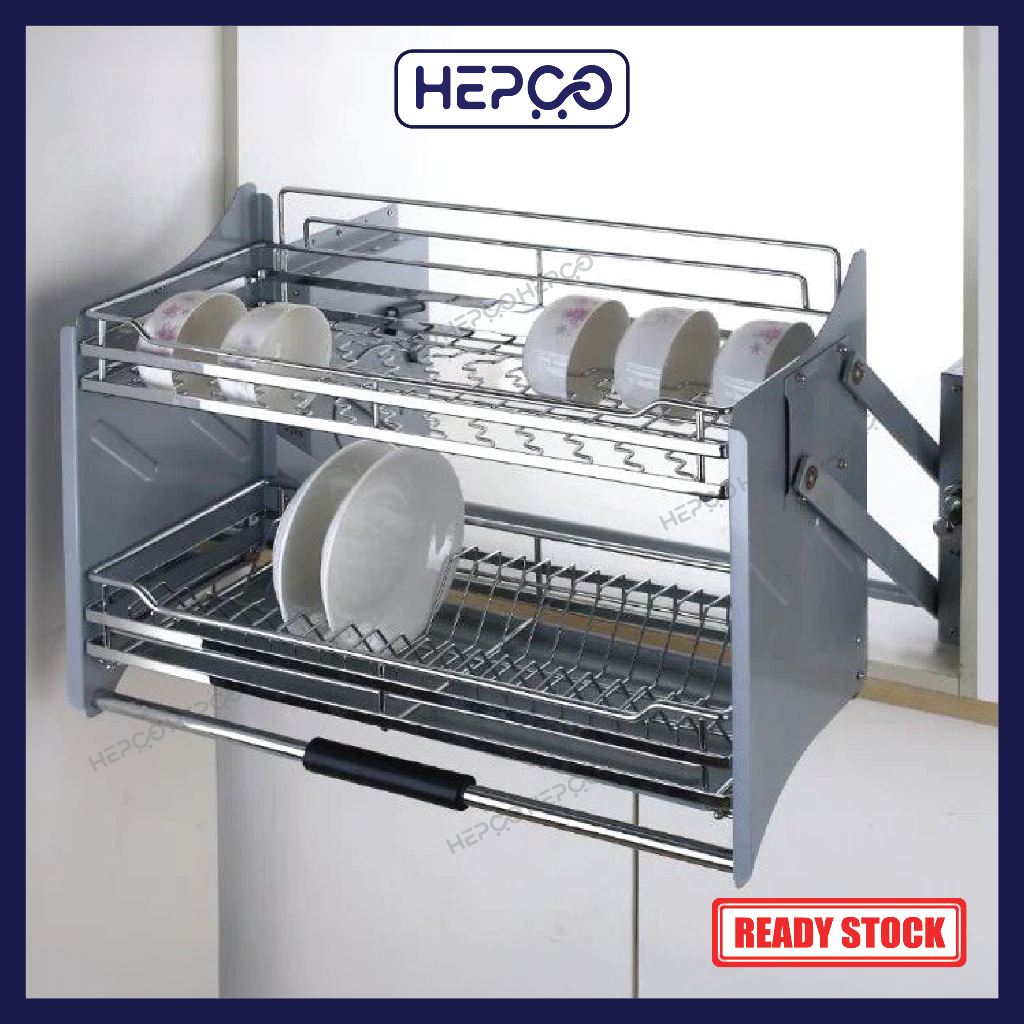 304 Stainless Steel Soft Close Pull Down Dish Rack Multipurpose Kitchen Cabinet Pull Down Shelf ...