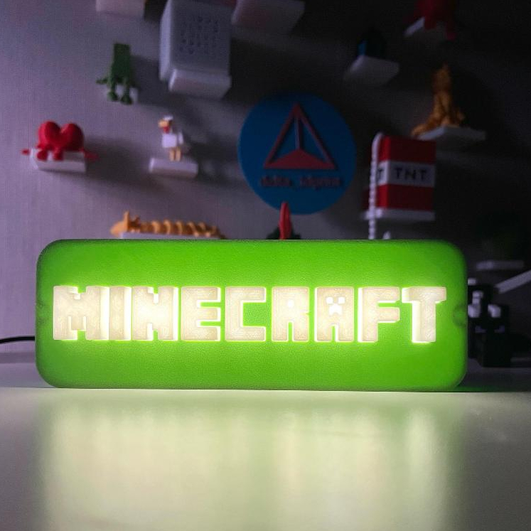 Minecraft Logo Light | Minecraft Logo | 3D Printed Minecraft Logo | USB ...