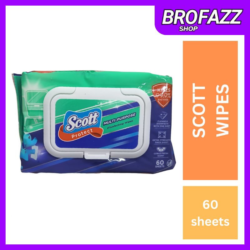 SCOTT'S Multi-Purpose Wipes 60 sheets | Shopee Singapore