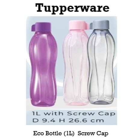 Tupperware Eco Bottle 1L (1) with Screw Cap New Colors | Shopee Singapore