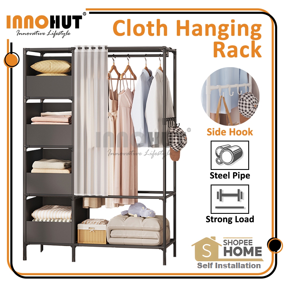 Innohut Multipurpose Clothes Hanging Rack Storage Rack Rak Baju Rak ...