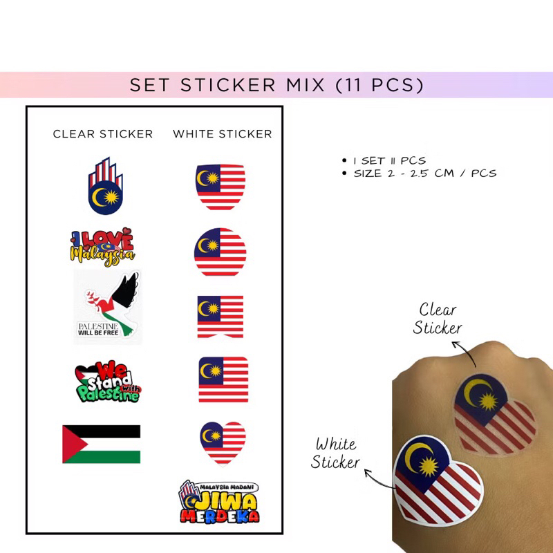 Sticker Merdeka Muka Face Sticker Pelekat Pipi Palestine | Shopee Singapore