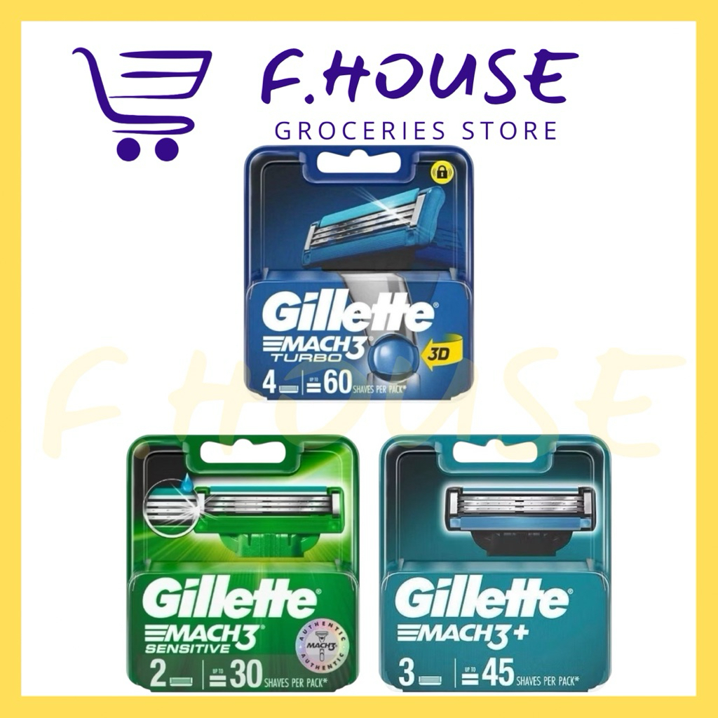 Gillette Mach3 Sensitive /Turbo/Mach3+ Refills (2’s/3’s/4’s) | Shopee ...