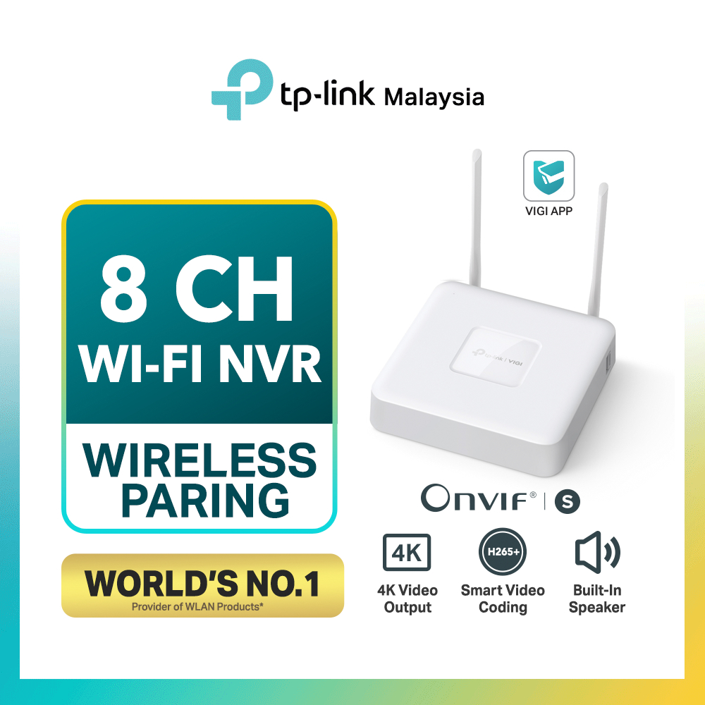 TP-Link VIGI NVR1108H-W 8CH WiFi NVR | Easy Wireless Pairing with VIGI ...