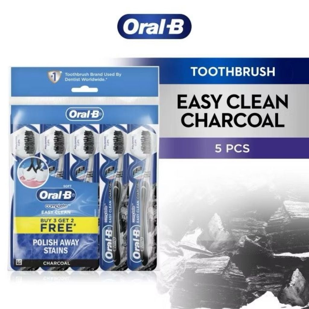 Oral B Easy Clean Charcoal Toothbrush (5 Counts) | Shopee Singapore