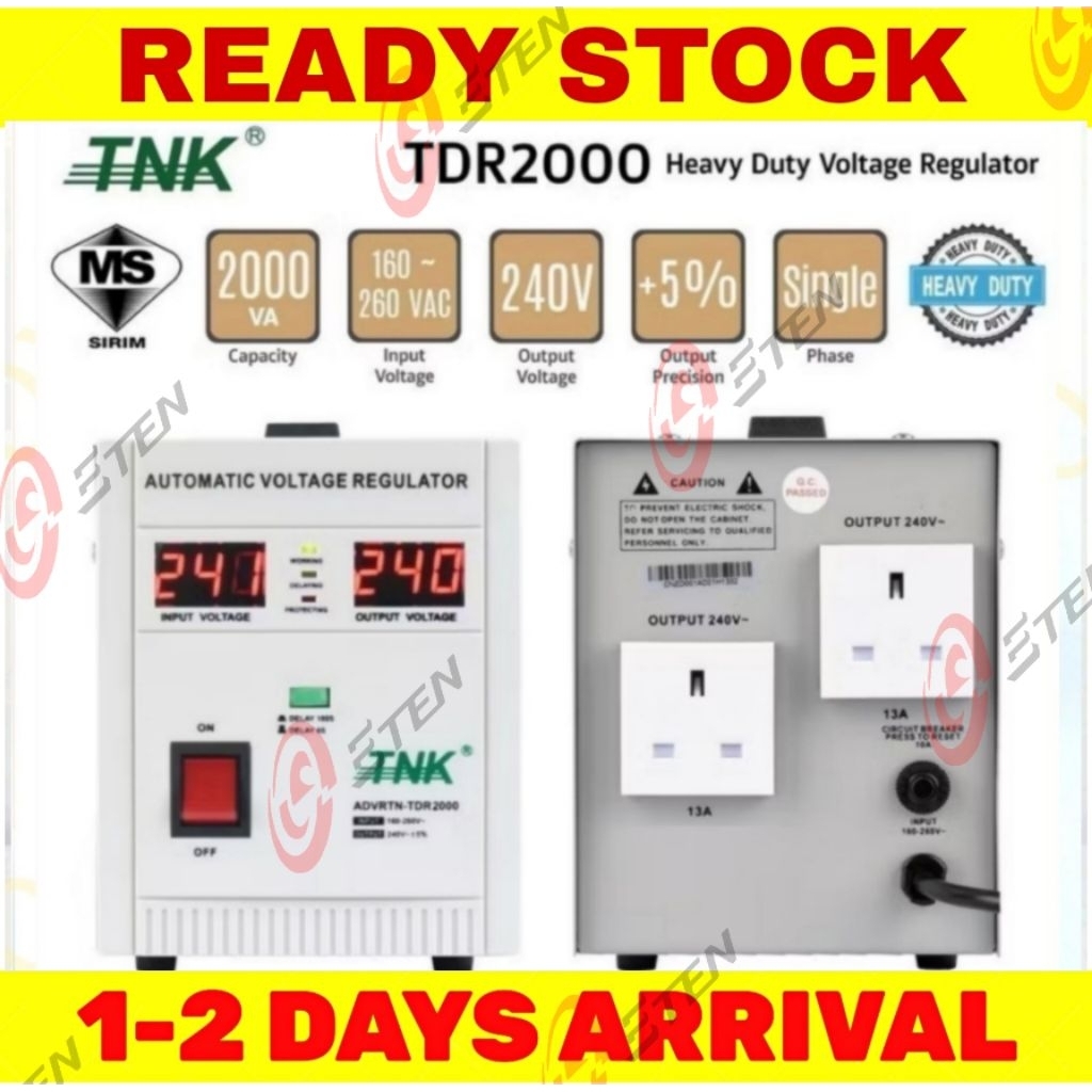 TNK TDR2000 2000VA Heavy Duty AVR Automatic Voltage Regulator [SIRIM ...