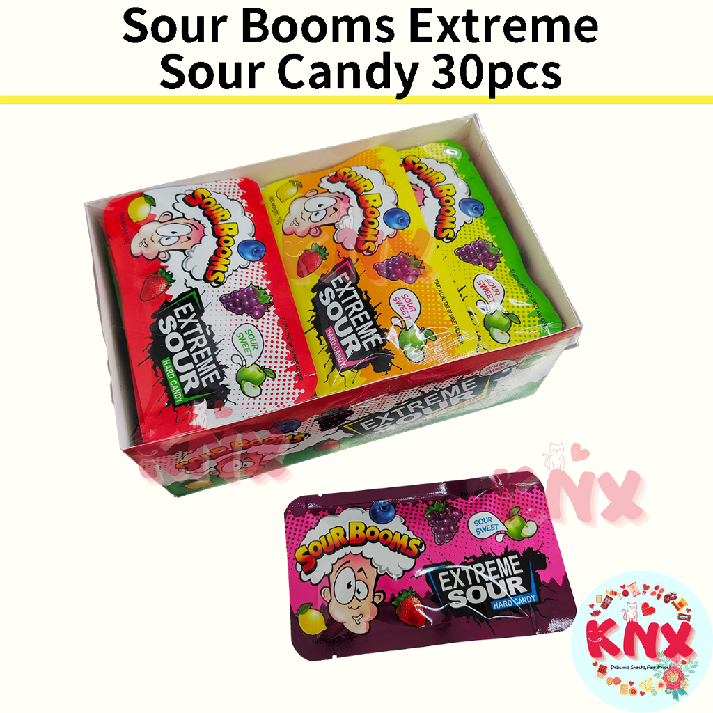 LS Sour Booms Extreme Sour Gula-Gula Perisa Masam Chewy Candy 30pcs ...