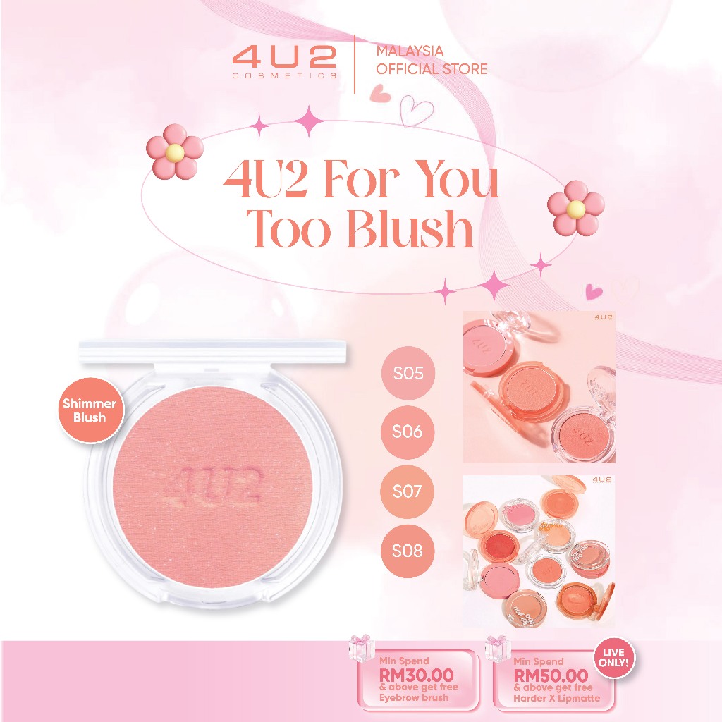 4U2 For You Too Blush On Shimmer Finish | Shopee Singapore