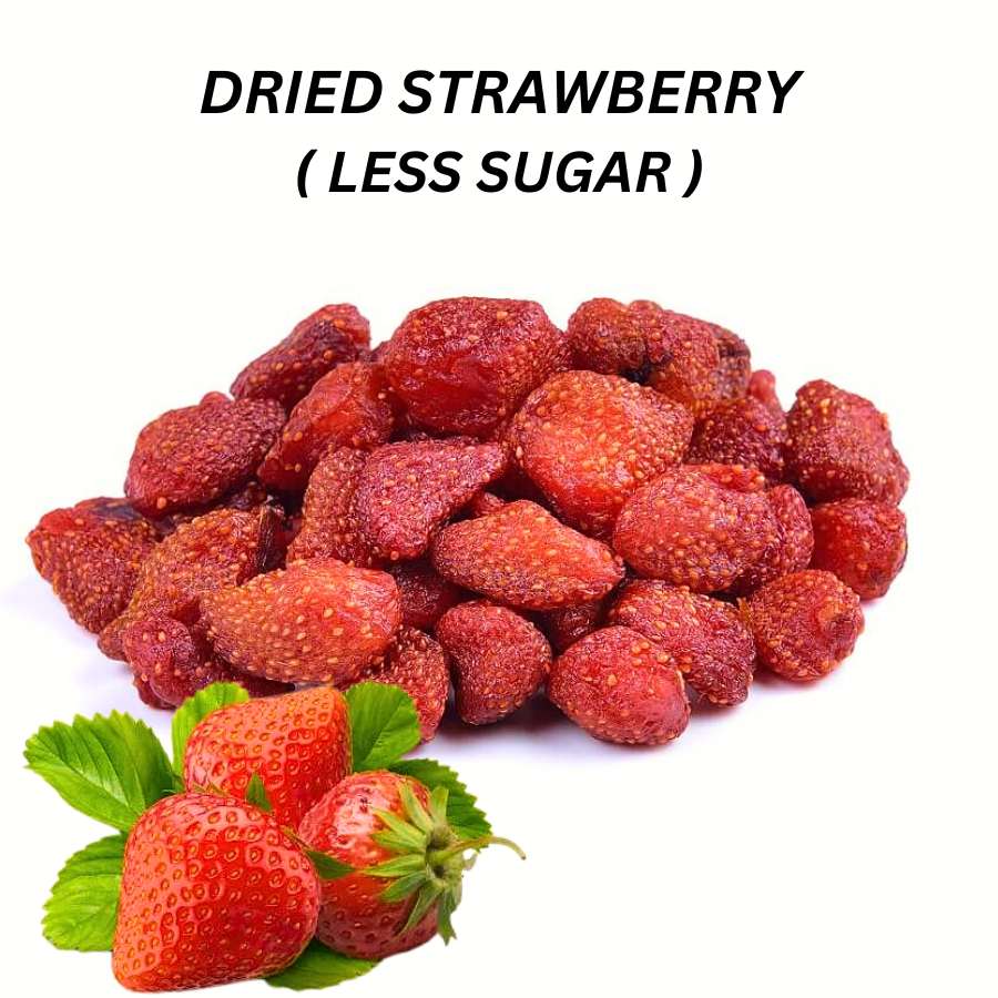 1000g Whole Dried Strawberries (Low Sugar) / Buah Strawberry Kering ...