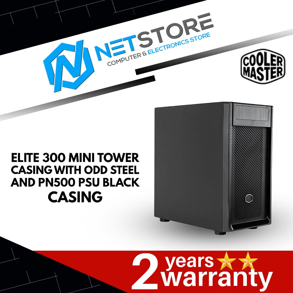 COOLER MASTER ELITE 300 MINI TOWER CASING WITH ODD STEEL AND PN500 PSU BLACK CASING - E300 ...