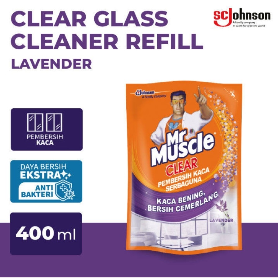 Mr Muscle Clear Glass cleaner | Pembersih Kaca - Lavender Refill Pack ...