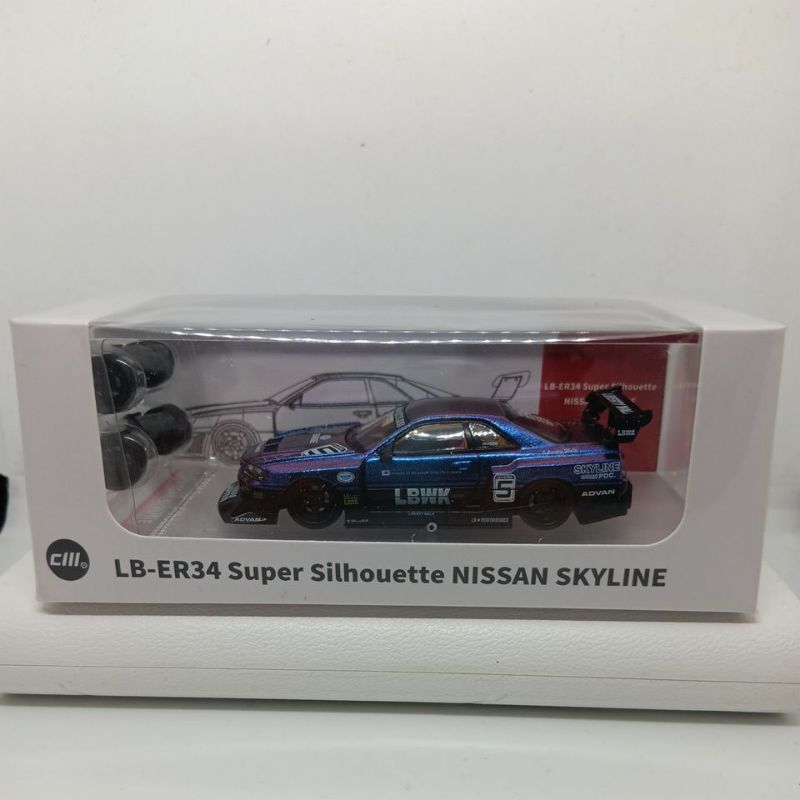 CM Model LB-ER34 Super Silhouette Nissan Skyline GT-R R34 Blue (Sealed ...