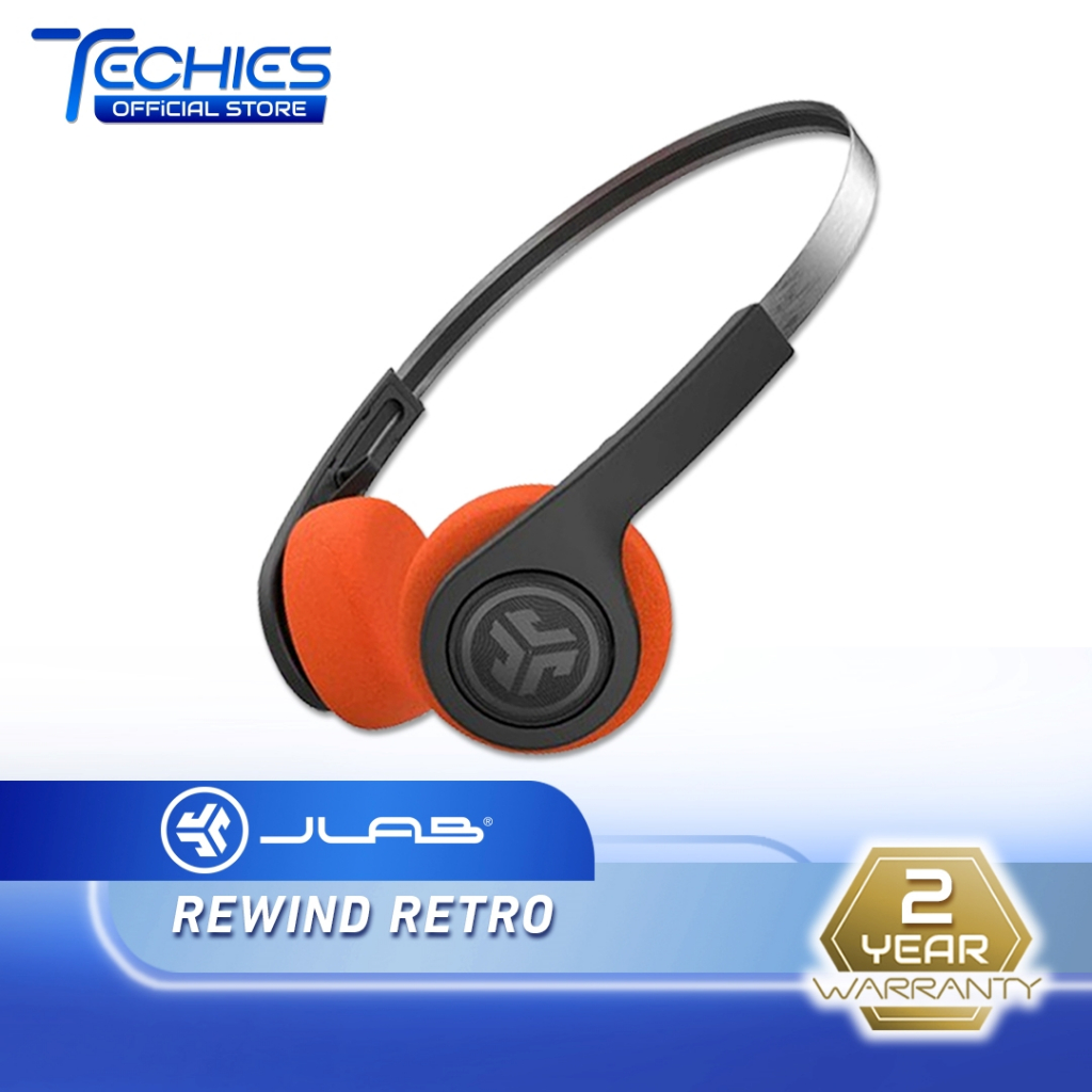 JLAB Rewind Wireless Retro Headphones | Rapid Charging with Microphone ...